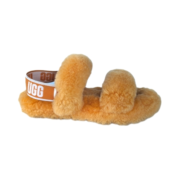 UGG | Shoes | Ugg Girls Orange Oh Yeah Fluff Slippers | Poshmark